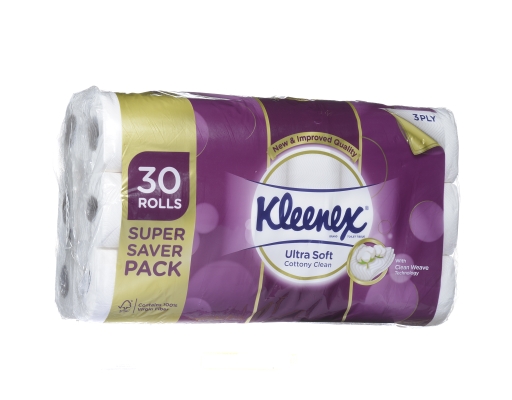 Kleenex Ultra Soft Cottony Clean 3-Ply Toilet Tissue with Cl