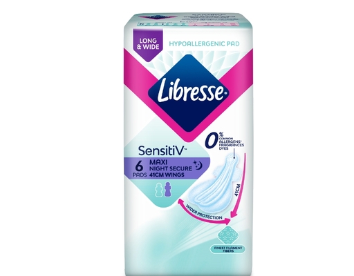 Libresse Sensitive V Wider Bright Night Wing 41 cm | myaeon2go