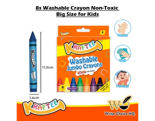 Kraftee Washable Jumbo Crayons | myaeon2go