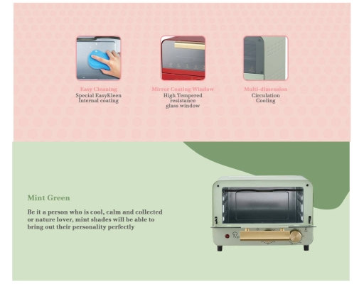 La Gourmet Electric Oven Retro Mint Green | myaeon2go