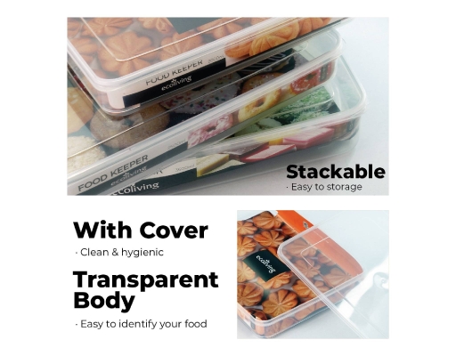 Eco Living Stackable Storage Container With Cover (ECO-1609) | myaeon2go