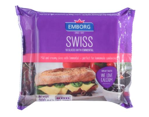 Emborg Processed Sliced Cheese Swiss Emmental Processed Sliced Cheese ...