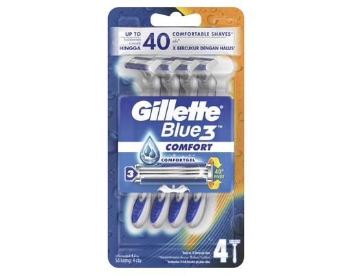 Gillette Blue 3 Comfort Disposables Razor 4's | myaeon2go